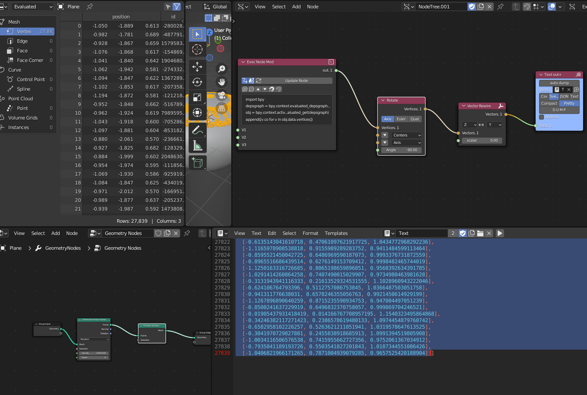 Exporting Vertex Data from Blender into a r3f project and instancing